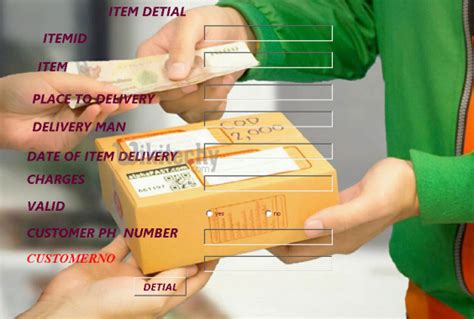courier service system view item details module by