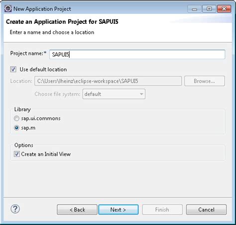 creating an sapui5 application using eclipse