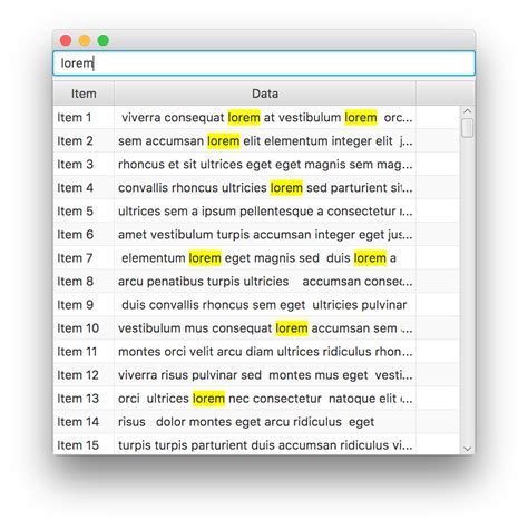 java javafx s tableview with highlighted text and