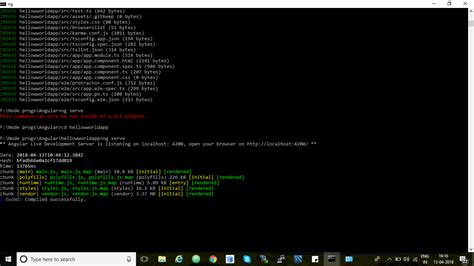 node js angular 5 when tried to access localhost 4200 in