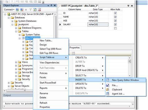 sql server insert data