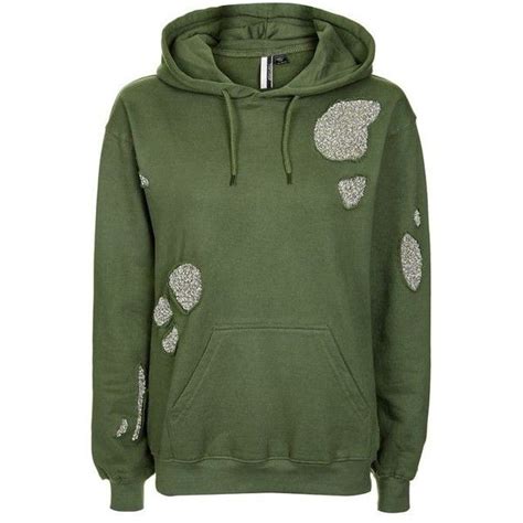 Topshop Standout Raw Sequin Hoodie 56 Liked On Polyvore Featuring