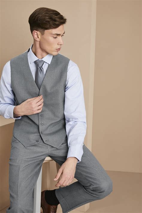 Contemporary Mens Waistcoat Grey Simon Jersey