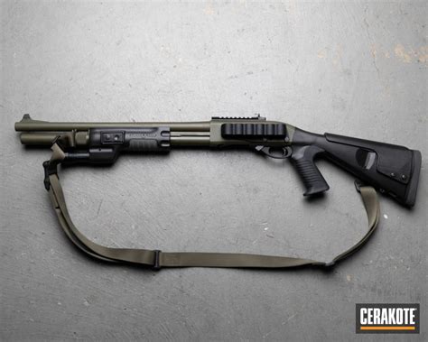 Remington 870 Shotgun Cerakoted Using Mil Spec O D Green Cerakote