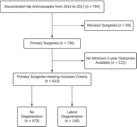 labral degeneration predicts inferior mid term outcomes in hip labral
