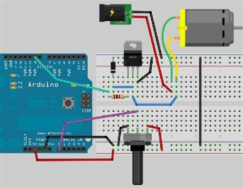 using arduino and tip120 to control a dc motor