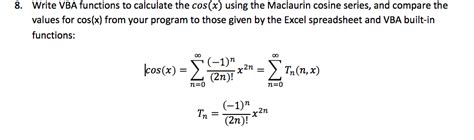 solved write vba functions to calculate the using the mac