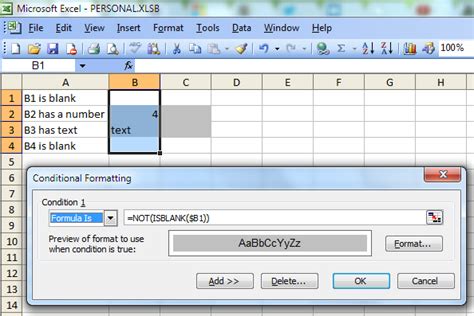 excel conditional formatting if not empty stack overflow