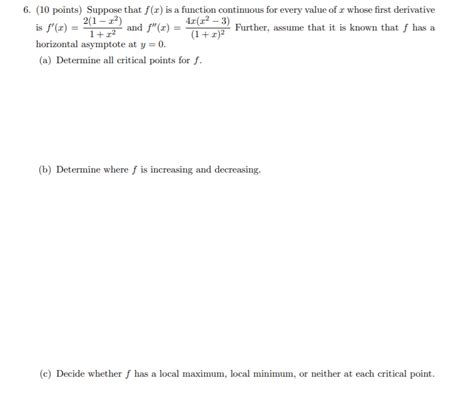 solved 6 10 points suppose that f x is a function con