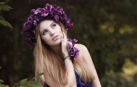 Wallpaper Look Girl Nature Face Pose Photo Model Beautiful For