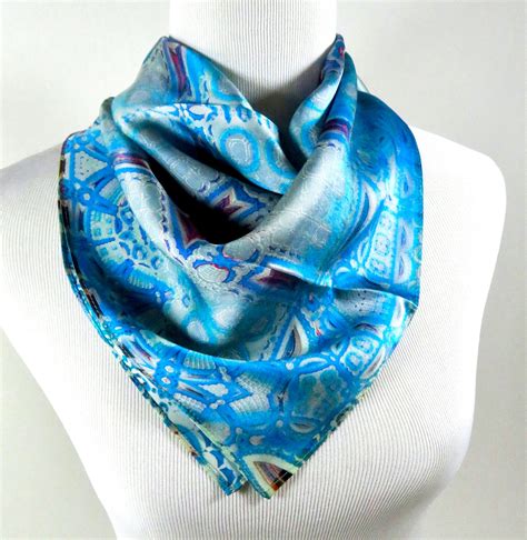 Silk Scarf Silk Bandana 3d Fractal 26 Silk Kerchief Etsy