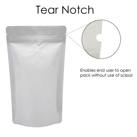 Buy Online 100g White Matt With Valve Stand Up Pouch Bag With Zip Lock