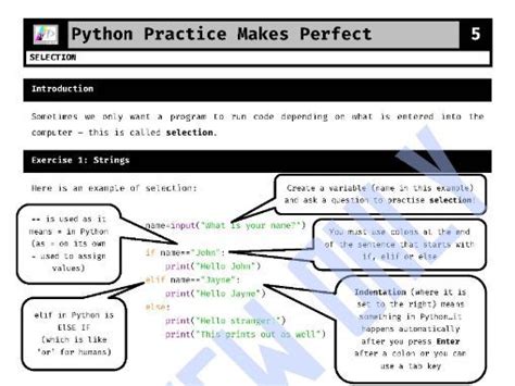 selection python practice makes perfect 5 teaching resources
