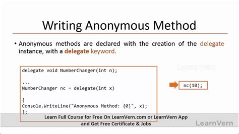 learn anonymous methods in c youtube