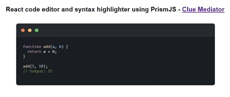 github cluemediator react code editor react code editor and syntax