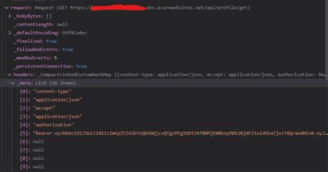 dart flutter calls using authorization fails but works in