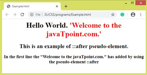 css pseudo elements javatpoint