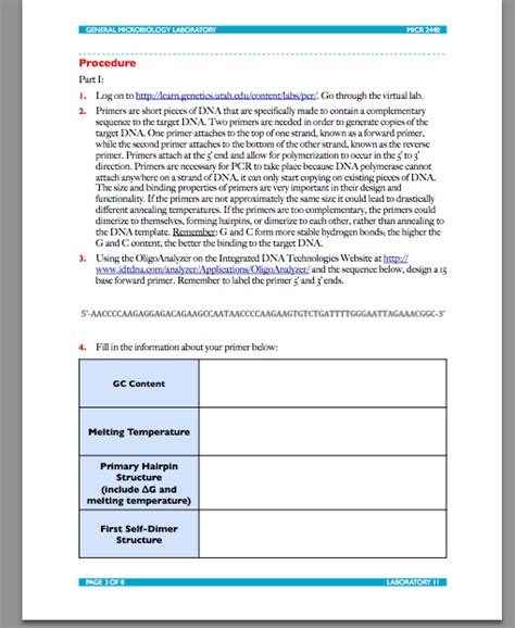 solved laboratory 12 polymerase chain reaction objective to