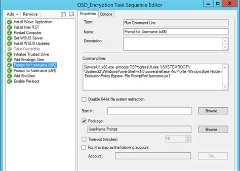 prompting for input during a task sequence smsagent