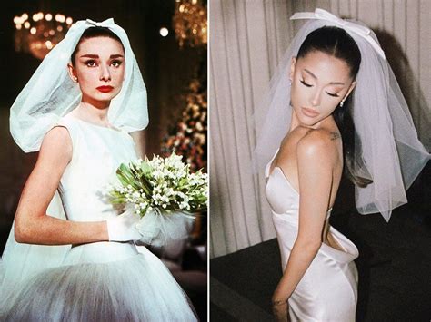 Ariana Grandes Wedding Dress Looked A Lot Like One Audrey Hepburn Wore
