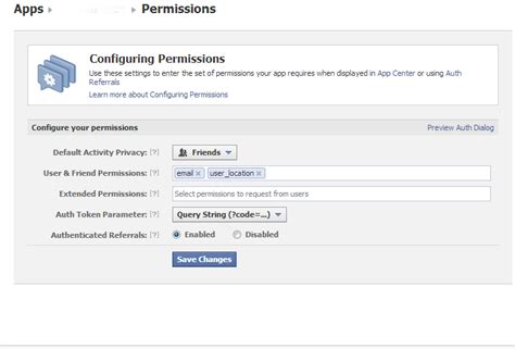 facebook permission dialog doesn t show all the required permission