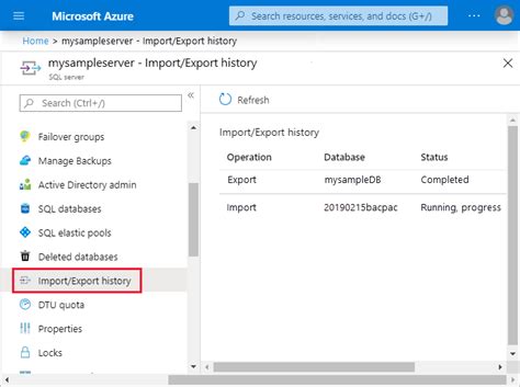 import a bacpac file to create a database in azure sql database azure