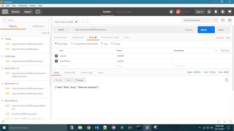 node js mongodb error with postman data sending fails stack