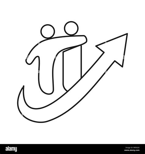 Flecha Arriba Compromiso Trabajo En Equipo Juntos El Logotipo De