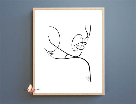 Printable Minimalist Lineart Woman Line Drawing Modern Etsy In 2022