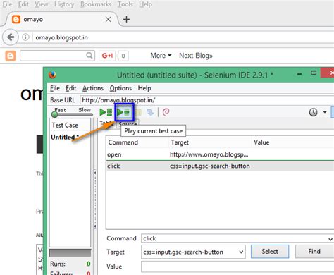 selenium by arun using click command in selenium ide for clicking a