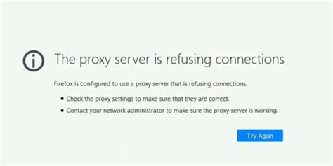 ۷ روش حل ارور the proxy server is refusing connections فایرفاکس