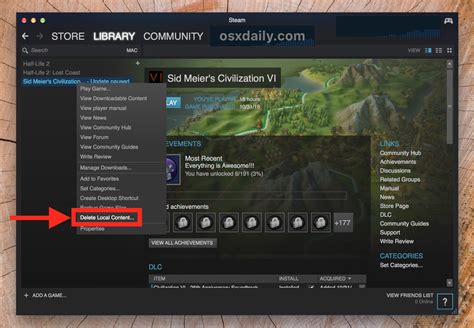how to uninstall steam games on mac and windows linux too