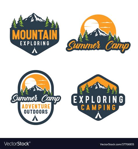 Vintage Summer Camp Badge Logo Royalty Free Vector Image