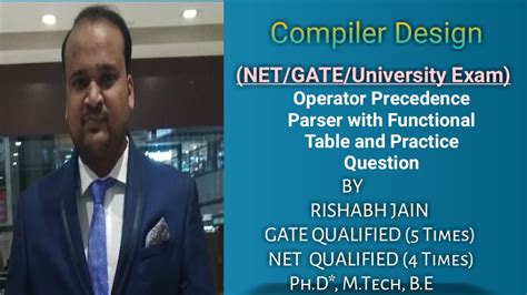 lect 13 compiler design operator precedence parser with functional