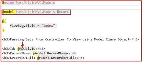 asp mvc passing data from controller to view