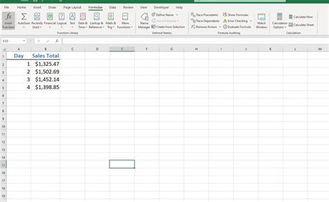 define formula in excel