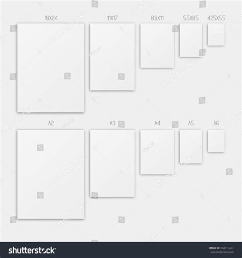 Illustration Comparison Paper Size Format Series Stock Vector Royalty
