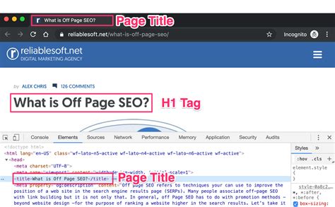what is the difference between a page title and h1 tag for seo