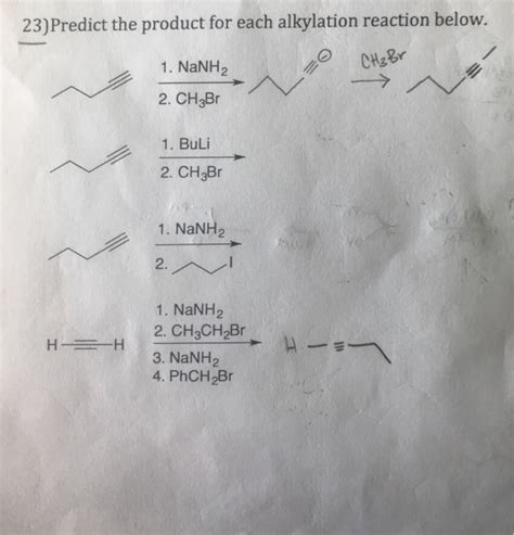 Solved 23 Predict The Product For Each Alkylation Reaction
