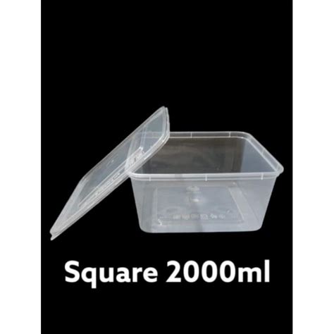 Jual Thinwall Food Container Square Kiip Kotak Kemasan 2000 Ml Isi 25