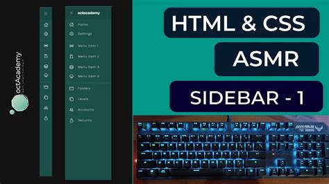 asmr coding no talking css3 html5 animated modern sidebar layout 1