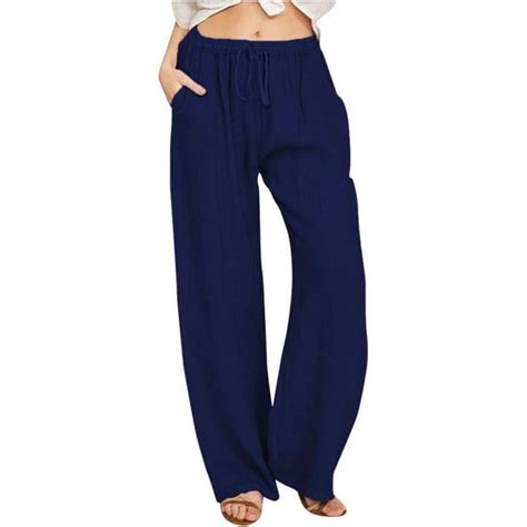 Somer Pants For Women Flowy Casual Drawstring Waist Wide Leg Loose