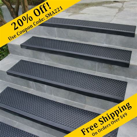 “coin Grip Commercial” Rubber Stair Treads 6 Pack Stair Treads