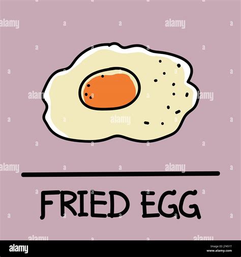 Cute Fried Egg Hand Drawn Style Drawing Hand Drawn Vector Illustration