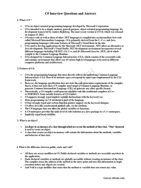 c interview questions andanswer c sharp programming