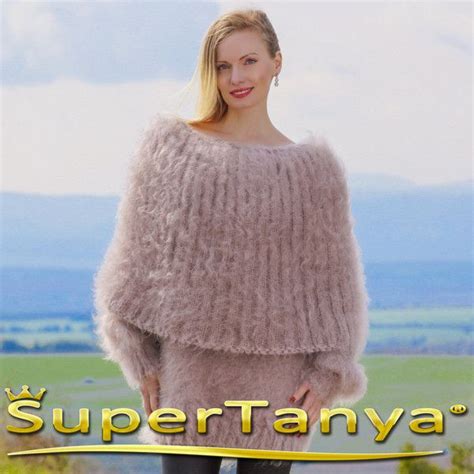 Gorgeous Thick And Fuzzy Hand Knitted Mohair Huge Cowlneck Sweater