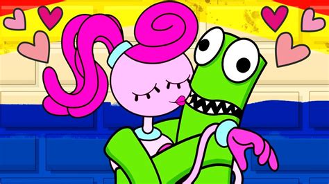 Rainbow Friends Green And Mommy Long Legs Kiss Poppy Playtime Story