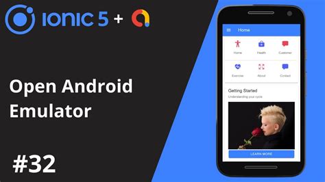 ionic 5 tutorial 32 open android emulator youtube