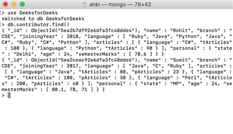mongodb pullall operator geeksforgeeks