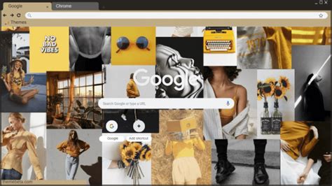 yellow aesthetic collage chrome theme themebeta